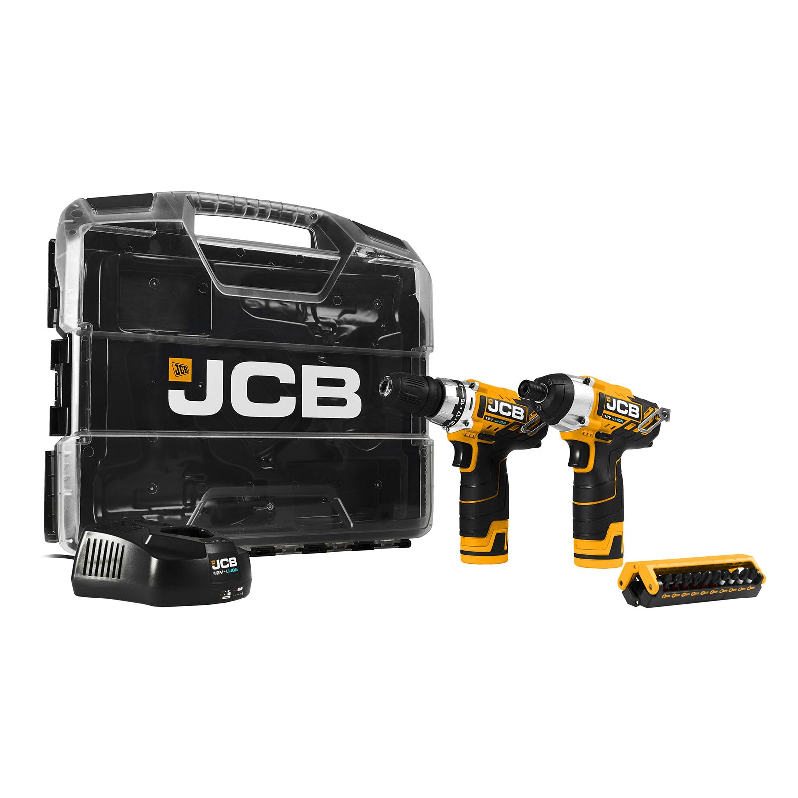 JCB 12V Cordless Combi Drill and Impact Driver Twinpack with 2x 2.0Ah